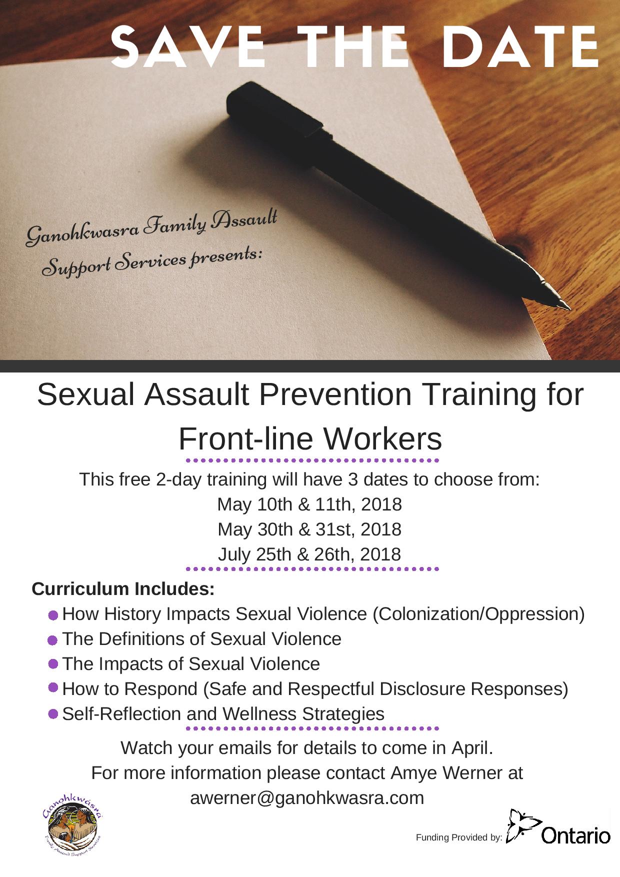 Sexual Assault Prevention Training for Front-Line Workers - Brant ...