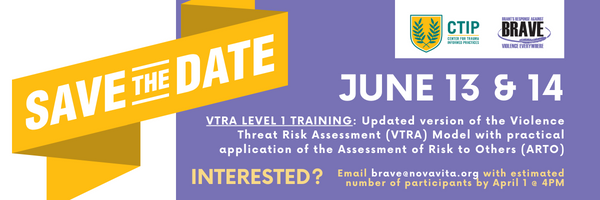 VTRA Level 1 Training - Save The Date - Brant Response Against Violence ...